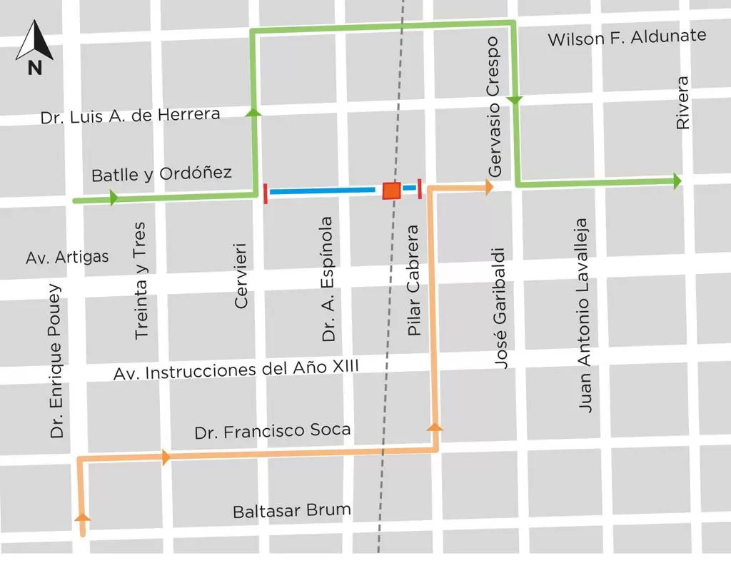 Las Piedras: desvío en calle Batlle y Ordoñez por obras en trinchera ...